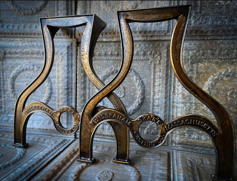 Classic Drake Cast Iron Dining Table Legs Burnt Brass Finish – Drake ...